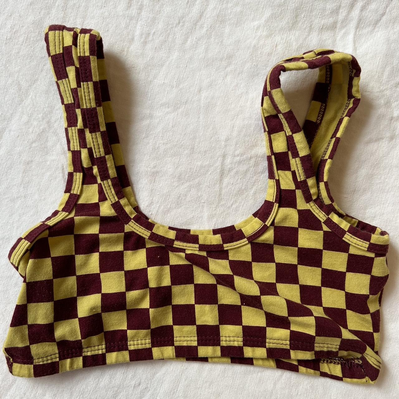 Shop arq checkered bralette! Only worn once or twice! - Depop