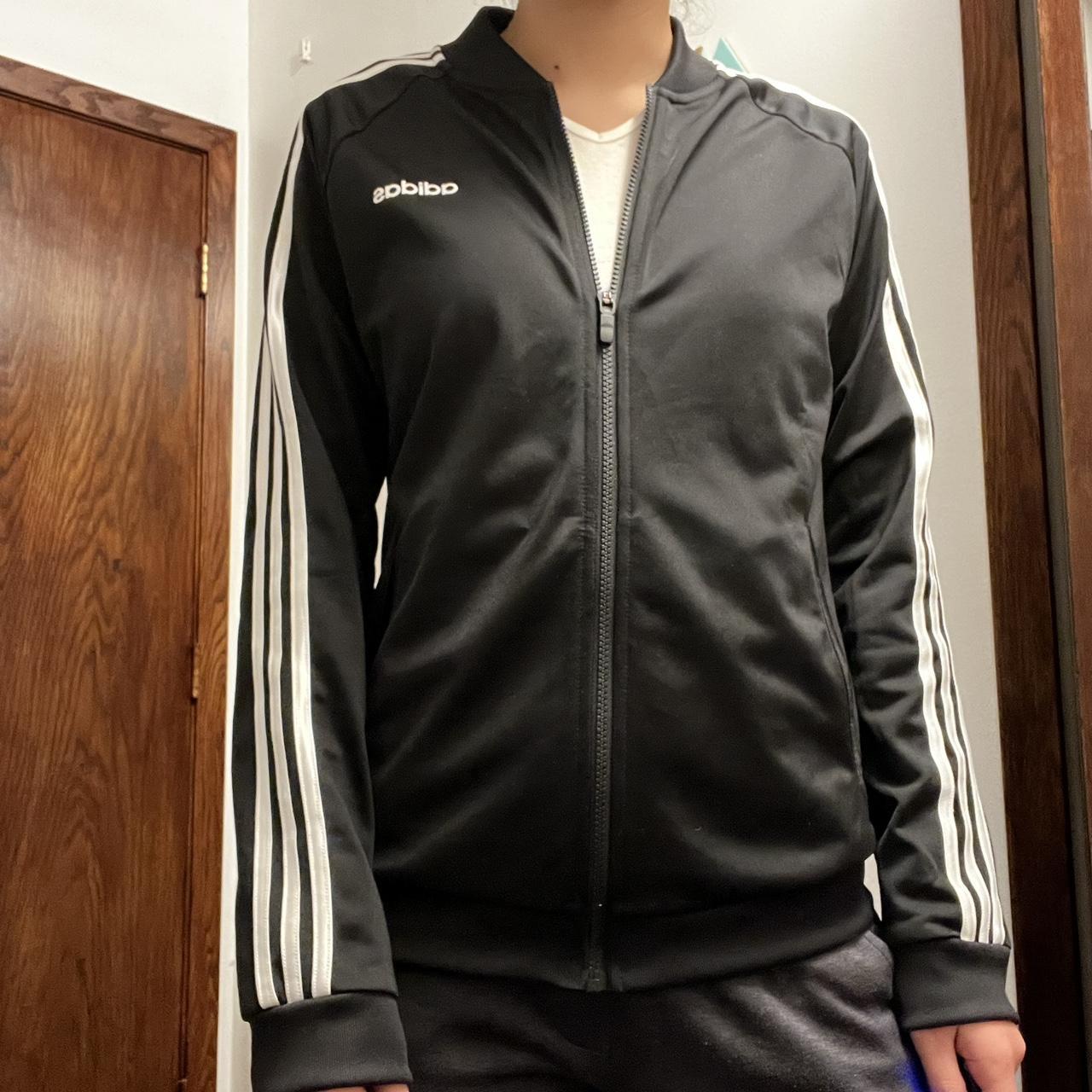 Adidas Women's Black and White Jacket | Depop