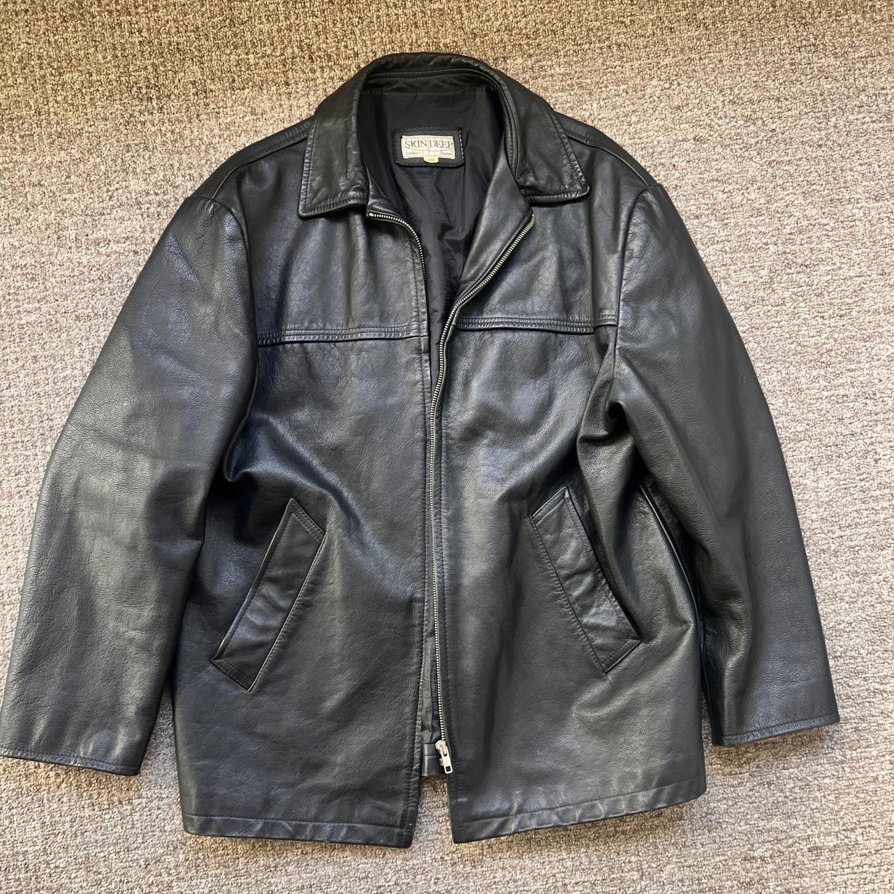 Vintage 90s leather jacket It’s a men’s large but... | Depop