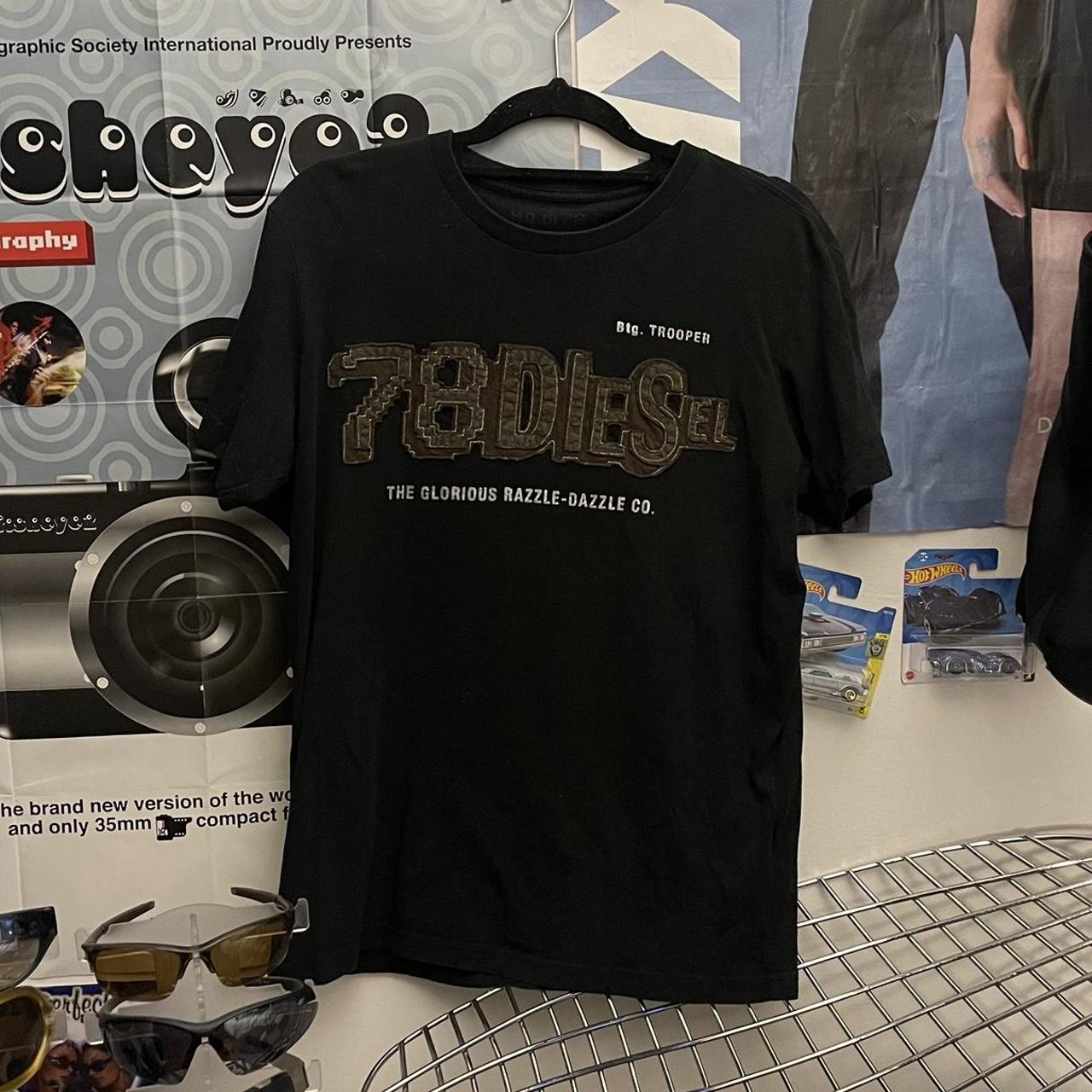 Black diesel tshirt. Vintage embroidered size small... - Depop