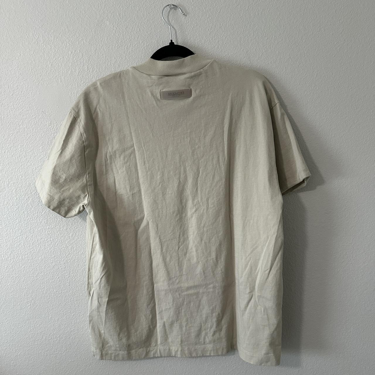 Essentials Cream Colored Short Sleeve Shirt Size... - Depop