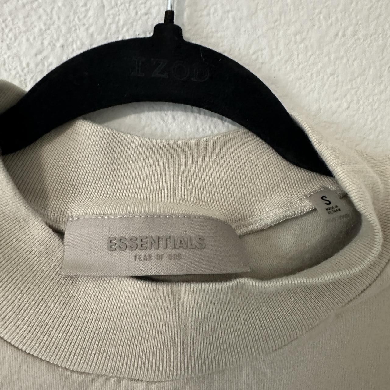 Essentials Cream Colored Short Sleeve Shirt Size... - Depop