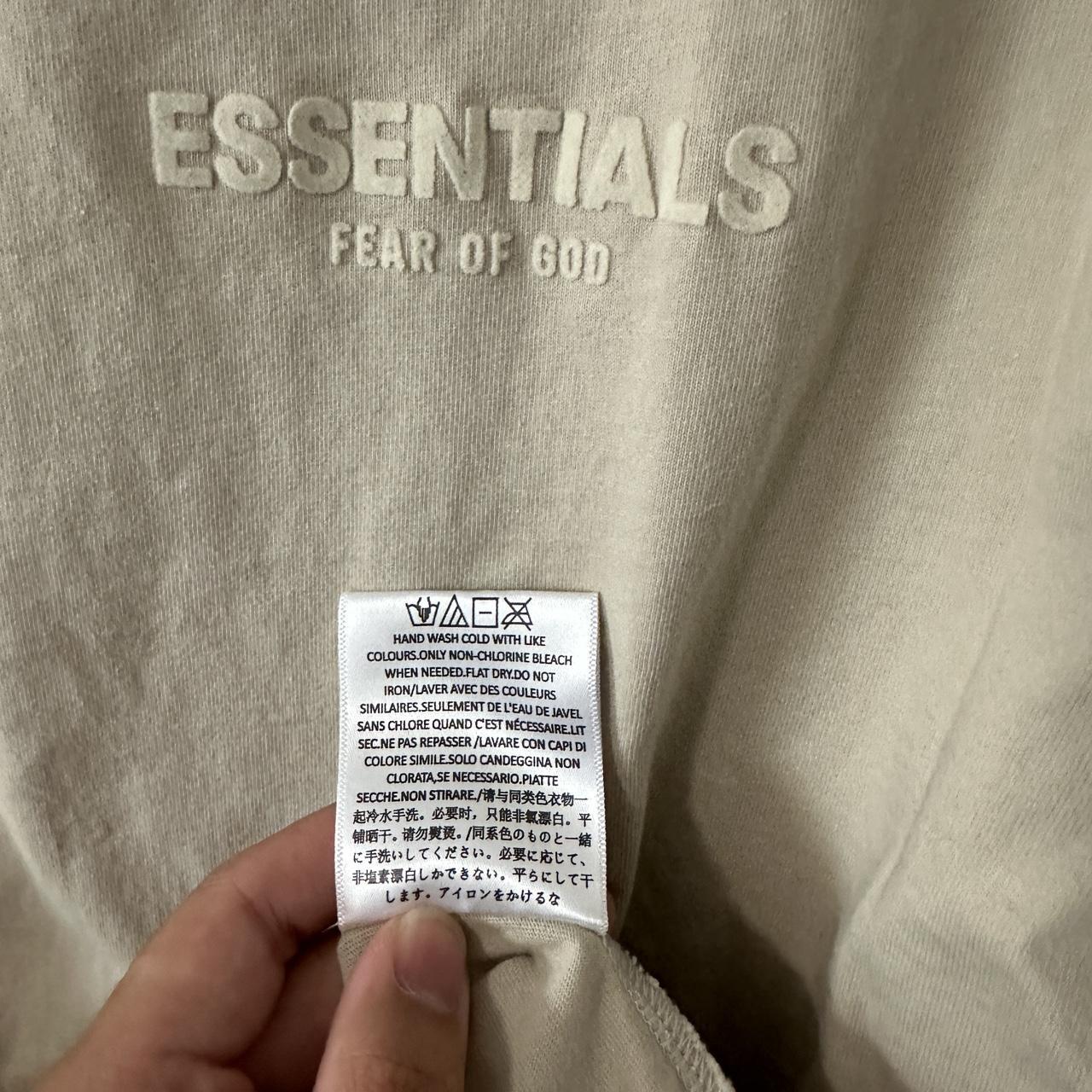 Essentials Cream Colored Short Sleeve Shirt Size... - Depop