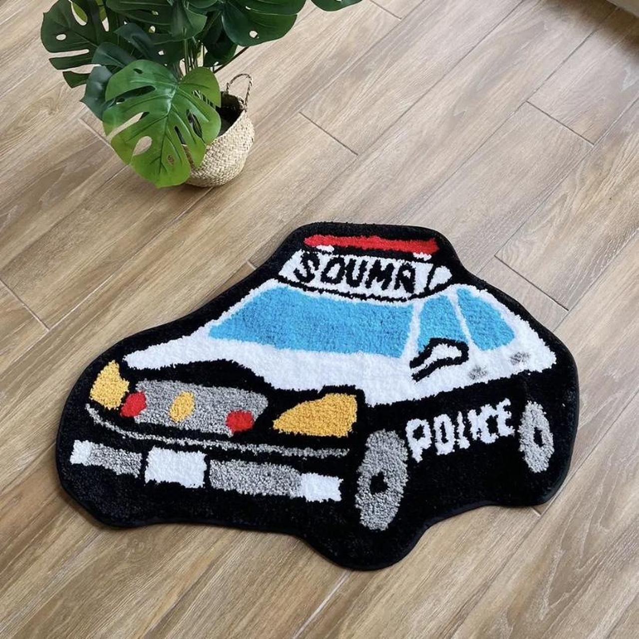 police car Rug Custom Handmade, Brand New... - Depop