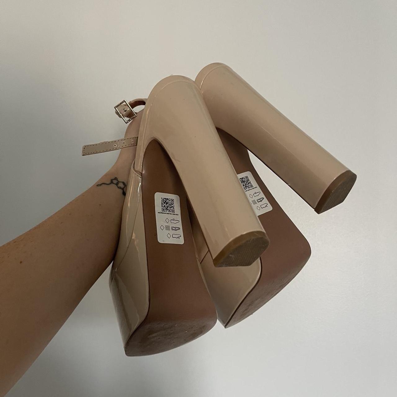 NUDE PLATFORM HEELS 🤍only worn once 🤍size womens... - Depop