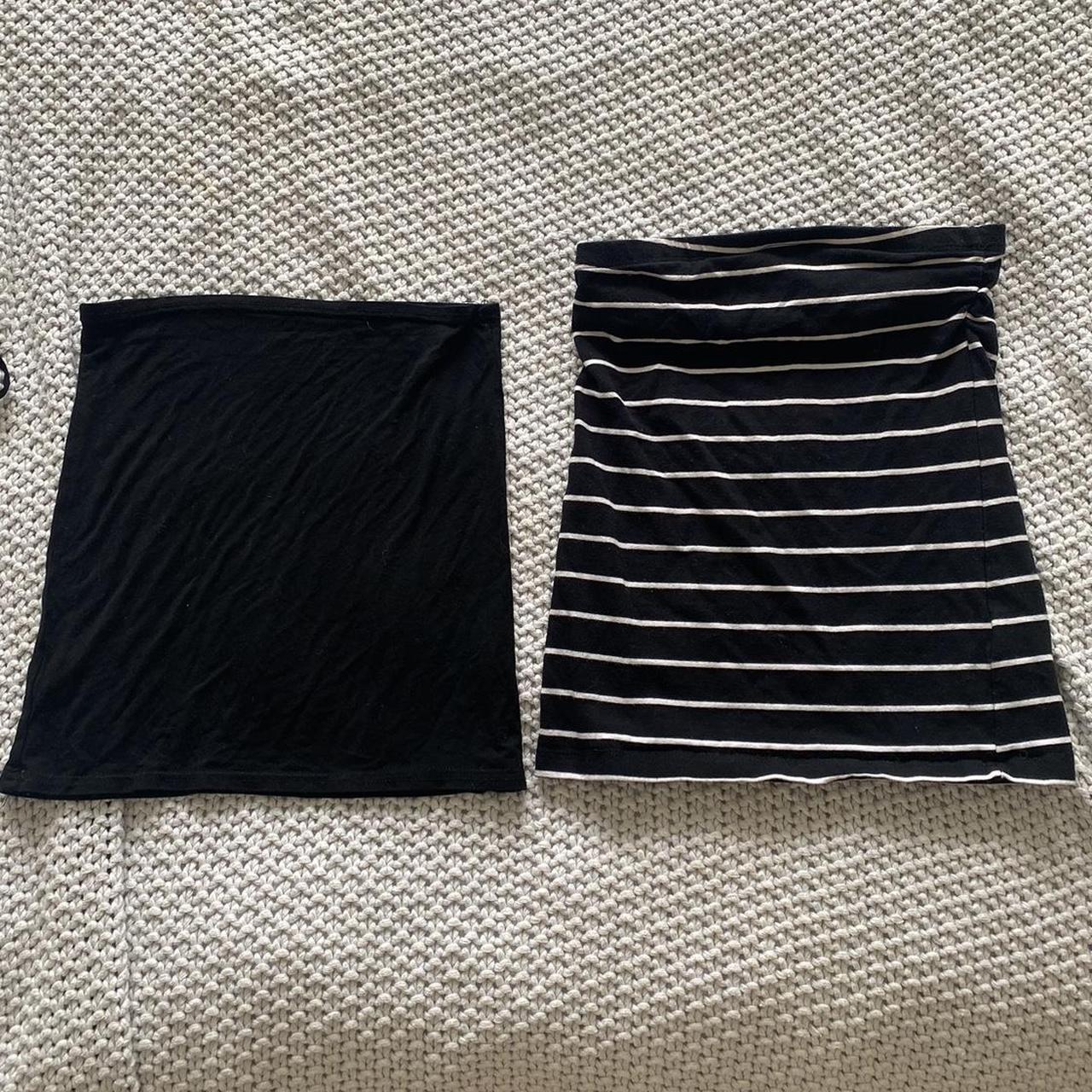 2x tube tops One is a size 6 and the other has no... - Depop