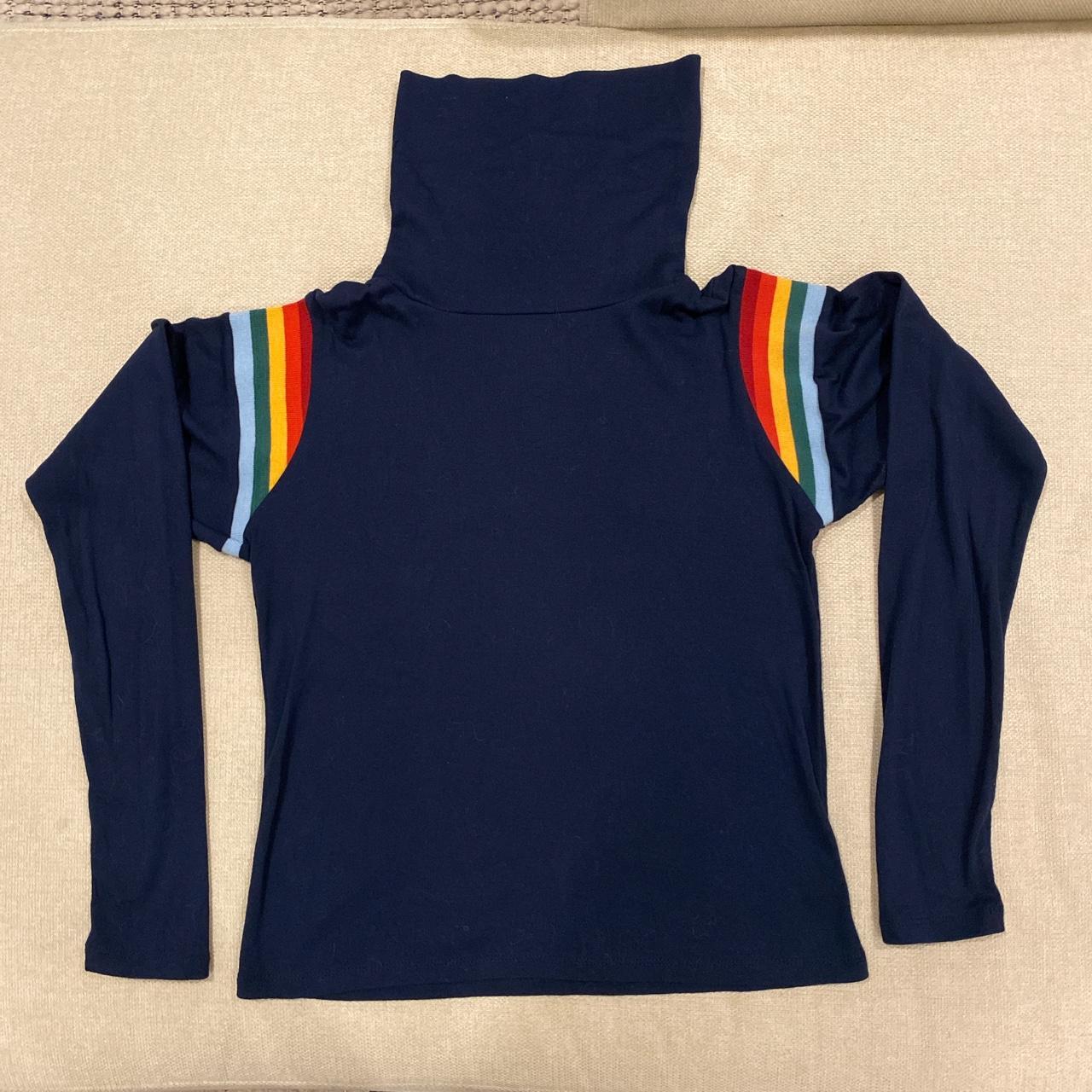 Camp Collection Betty Turtleneck Navy shirt with... - Depop