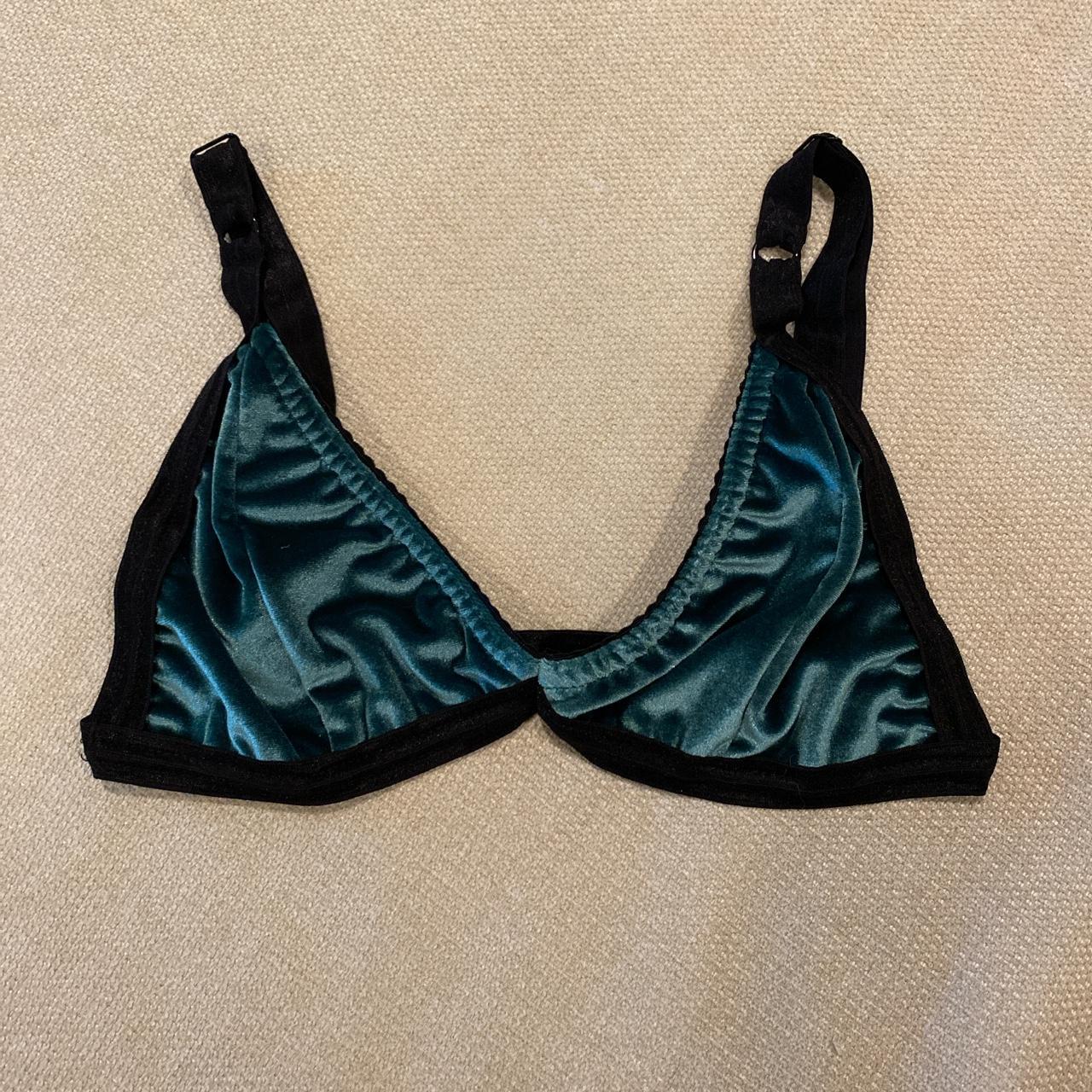 Solstice Intimate Velvet Triangle Bralette Size:... - Depop