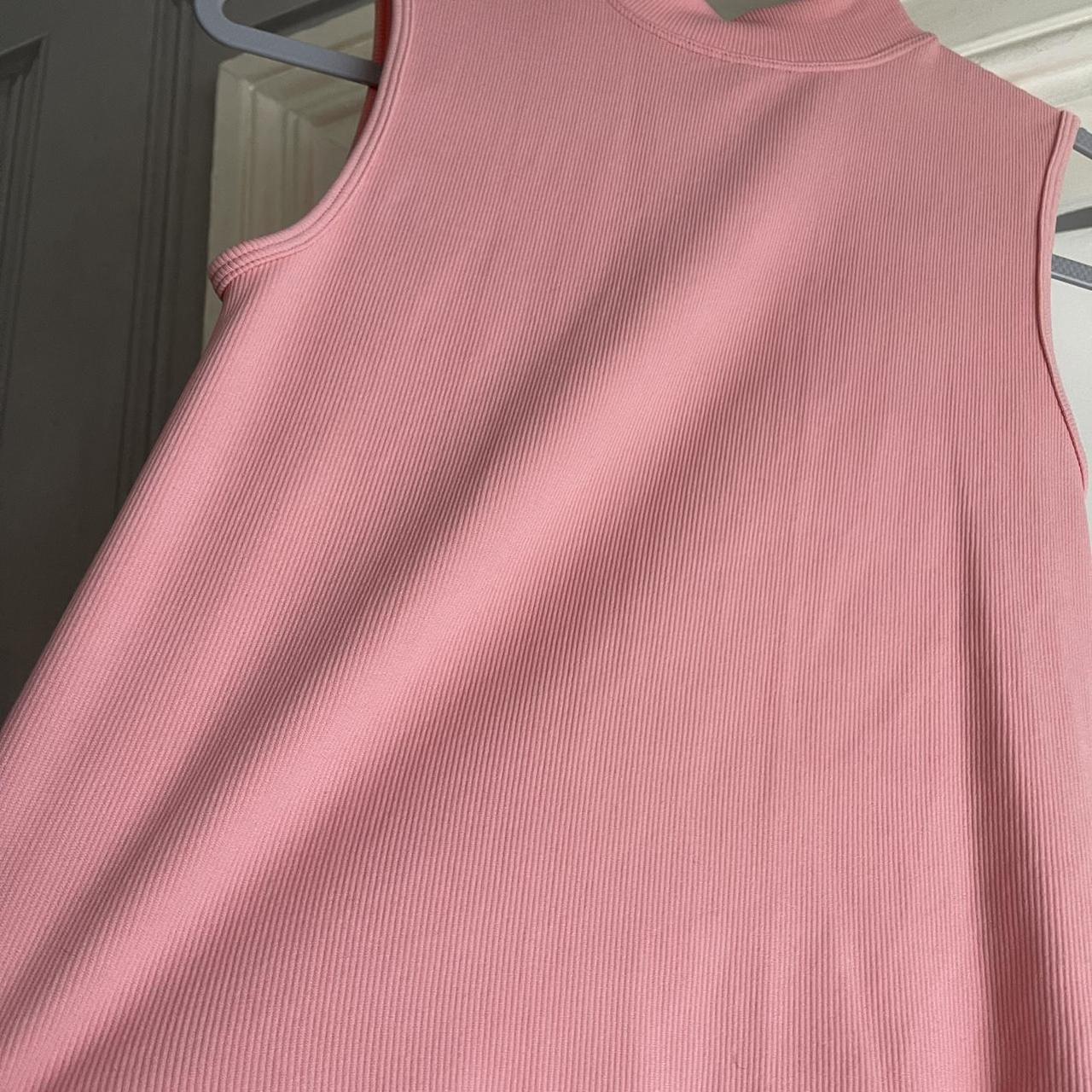 primark pink mock neck bodysuit - like new, worn... - Depop