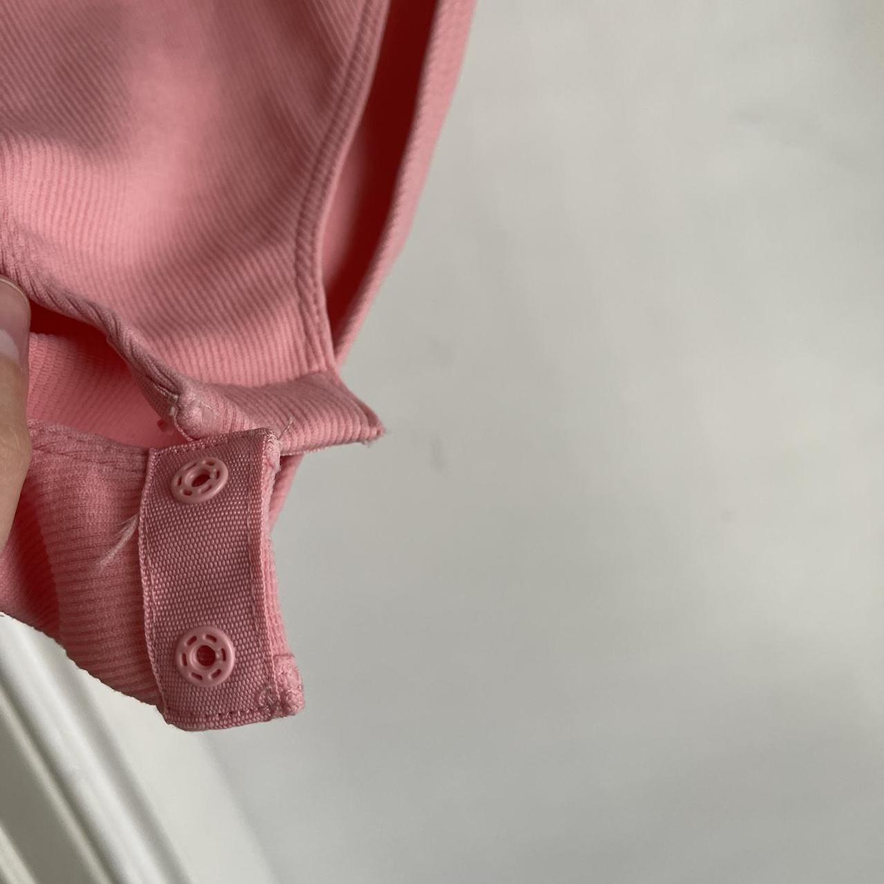 primark pink mock neck bodysuit - like new, worn... - Depop