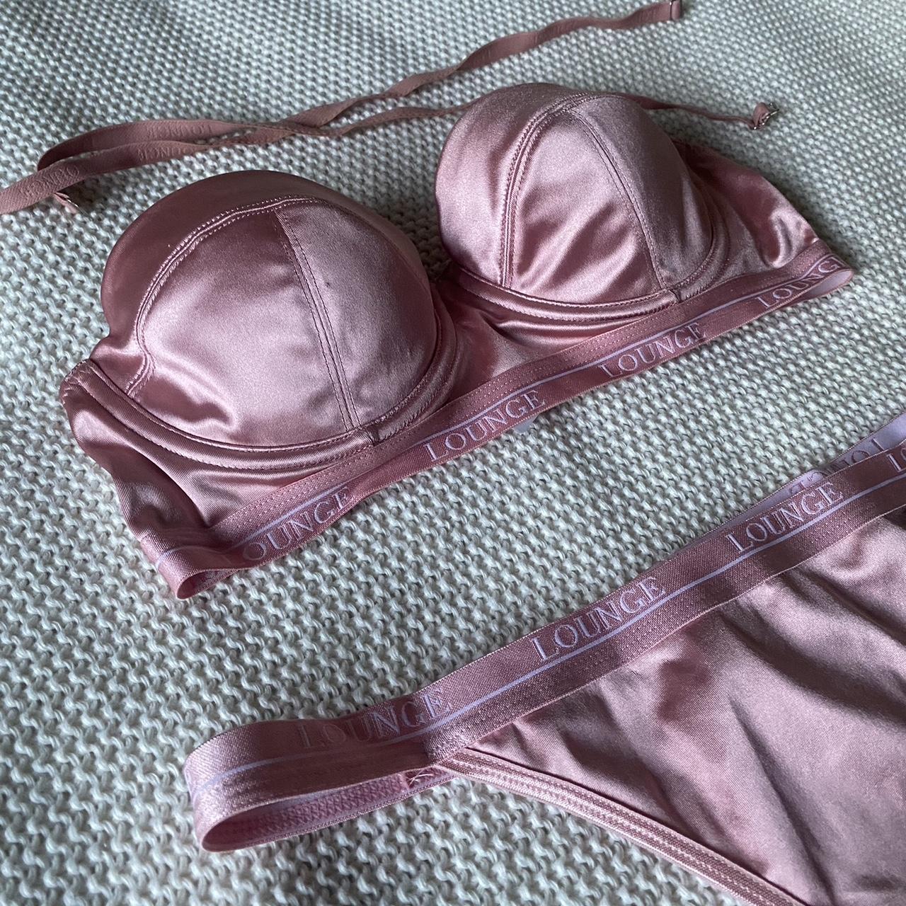 Lounge Underwear pink satin matching set Underwire... - Depop