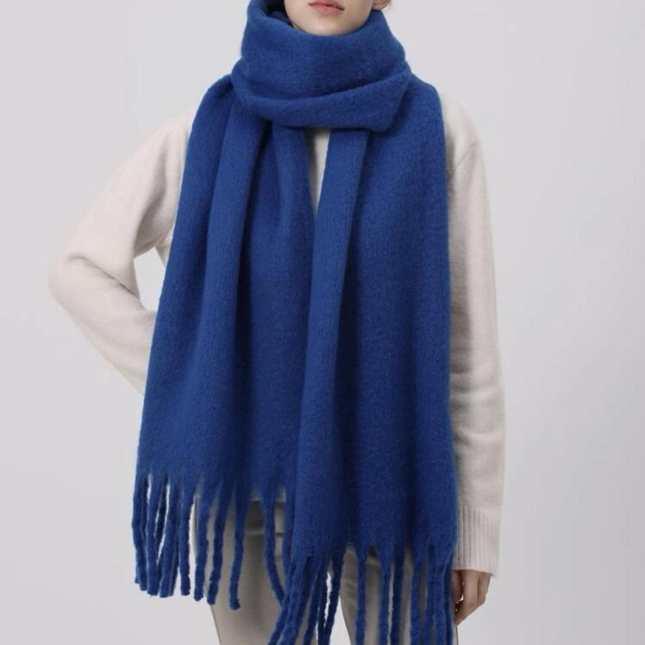 Blue wool scarf Delivered within 10 business... - Depop