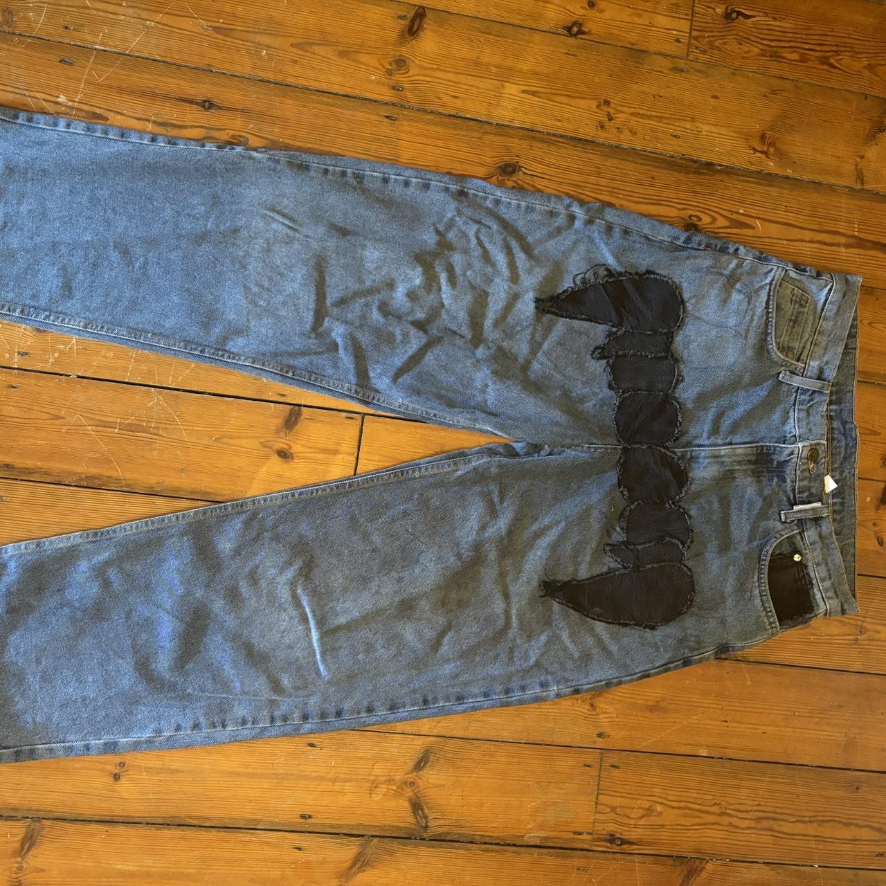 Custom baggy vampire teeth jeans | Depop
