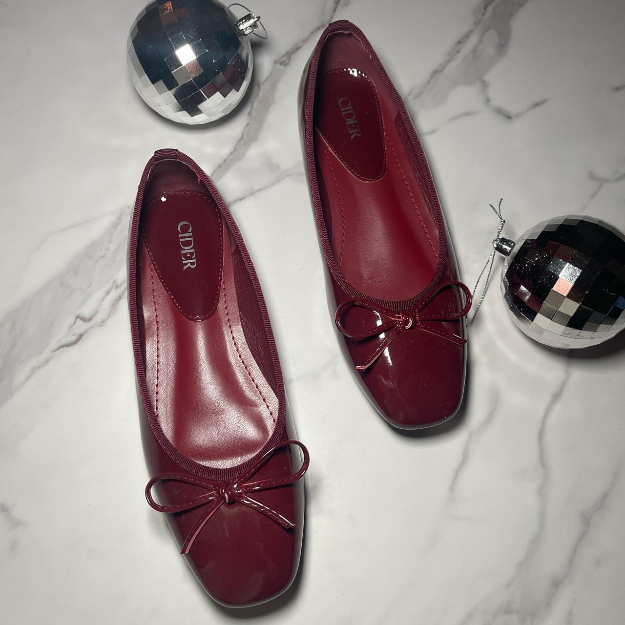 BRAND NEW - CIDER Square Toe Ballet Flat / Wine /... - Depop
