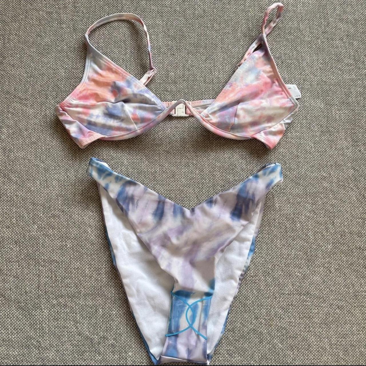 Asos bikini tye die blue, white, pink. Underwired... - Depop