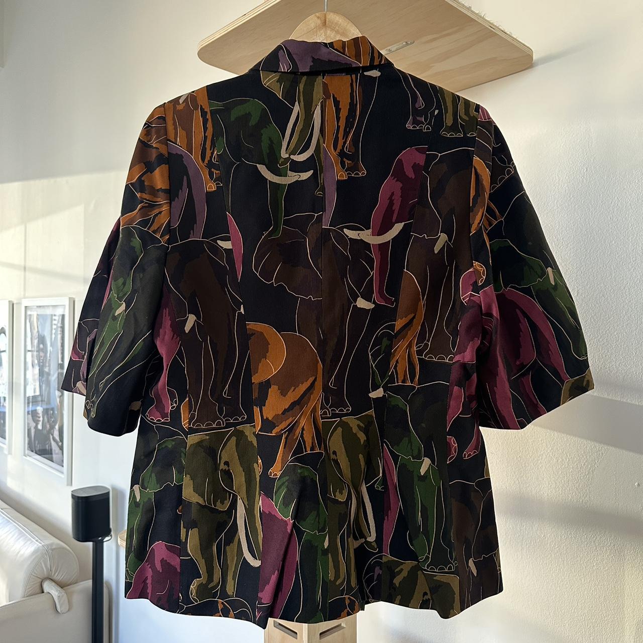 Farm Rio brown elephants short sleeve blazer. Brand... - Depop