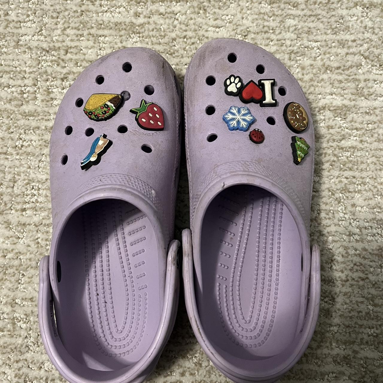 Purple crocs with charms Ships immediately #crocs - Depop