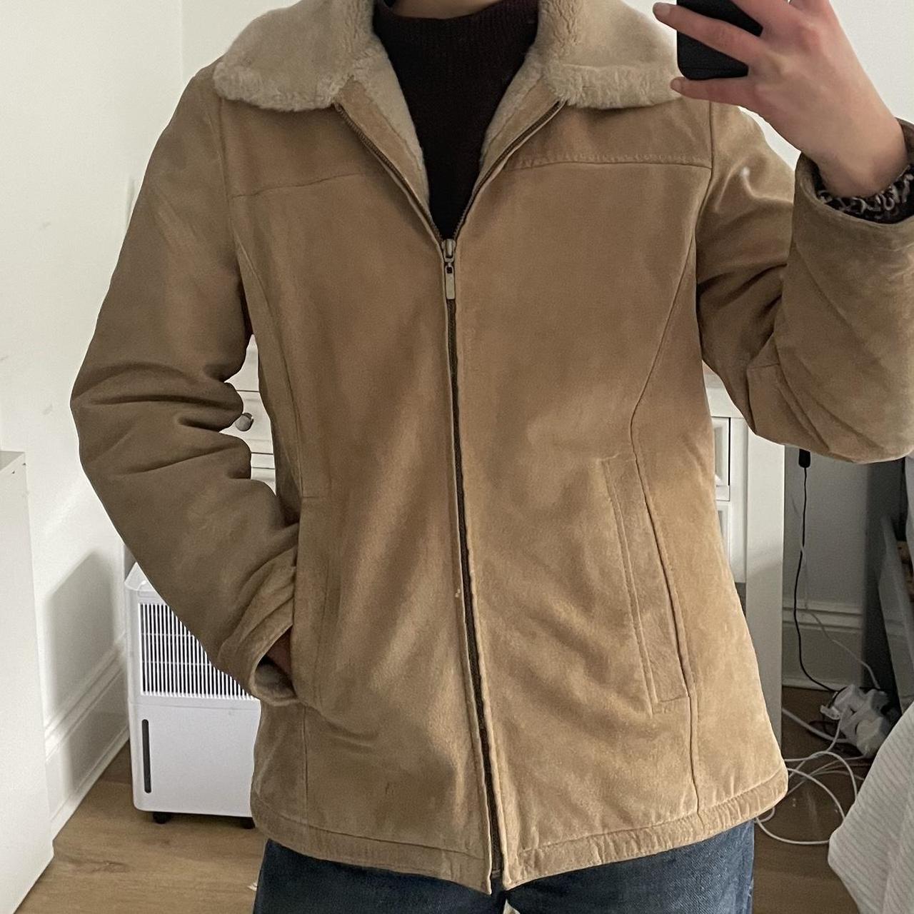 Light brown / beige suede jacket. 100% leather.... - Depop