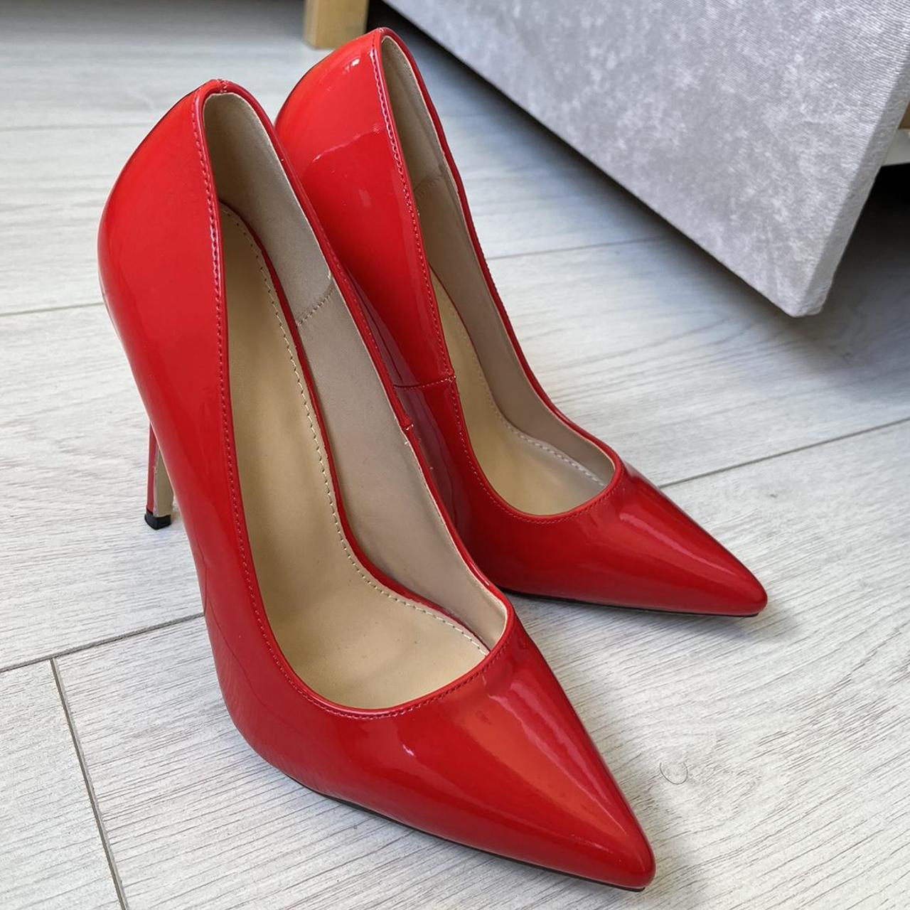Red stiletto heels Never worn out as they’re a... - Depop