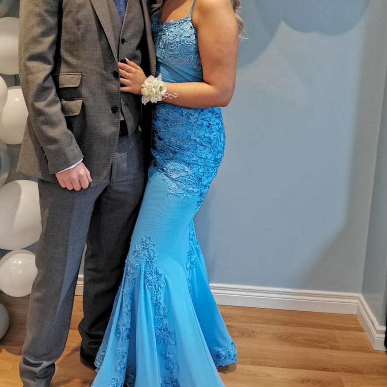 Blue formal / prom/ debs dress worn once , won’t... - Depop