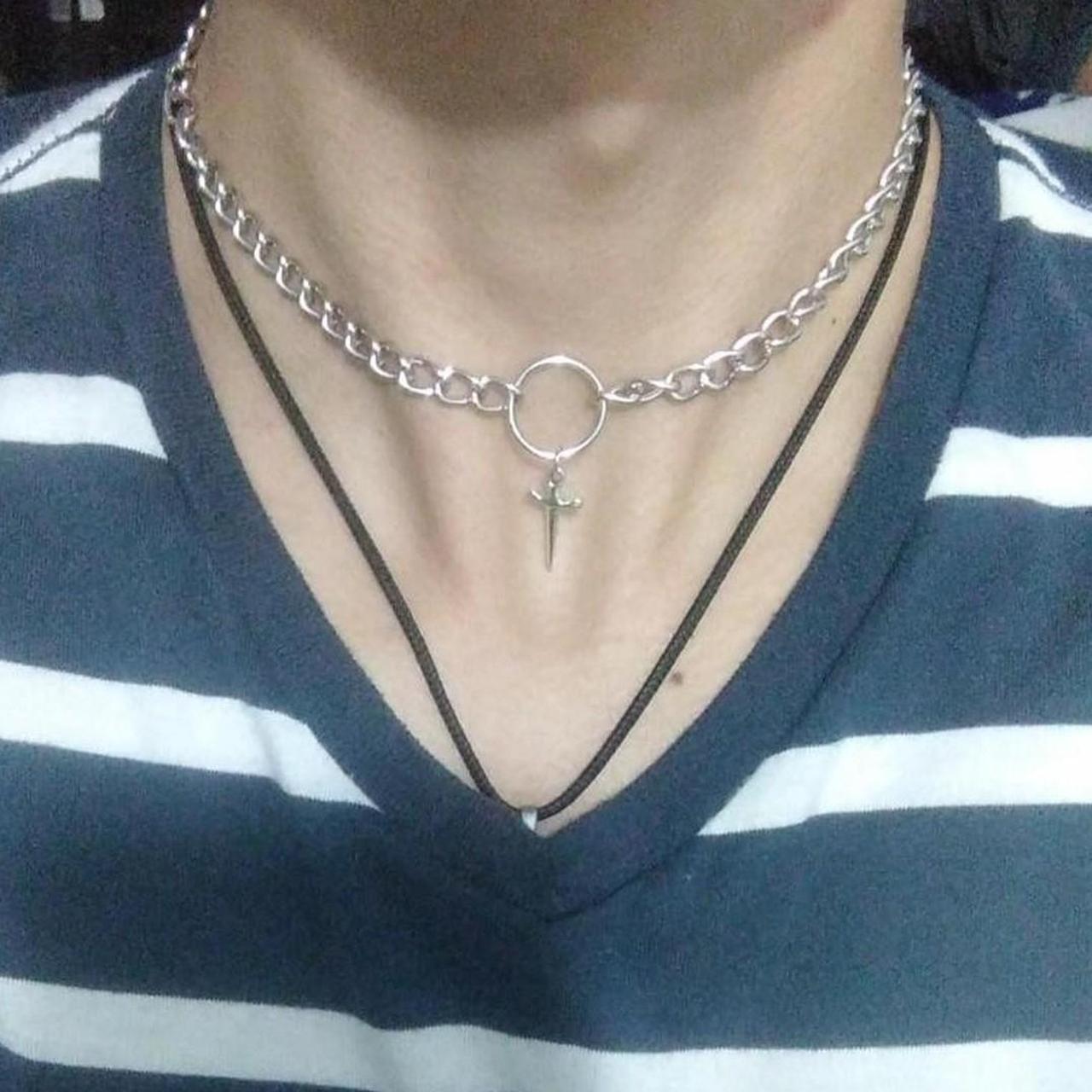 Silver Dagger Loop Choker CC ... Silver-plated Karma... - Depop