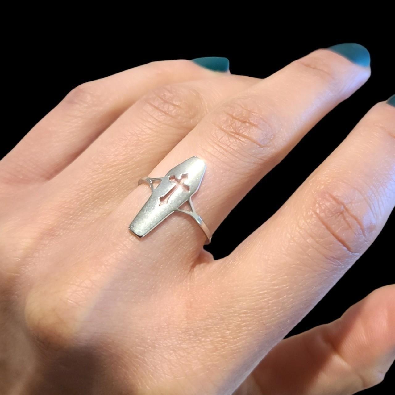 Stainless Steel Coffin Ring - Size 7 or... - Depop