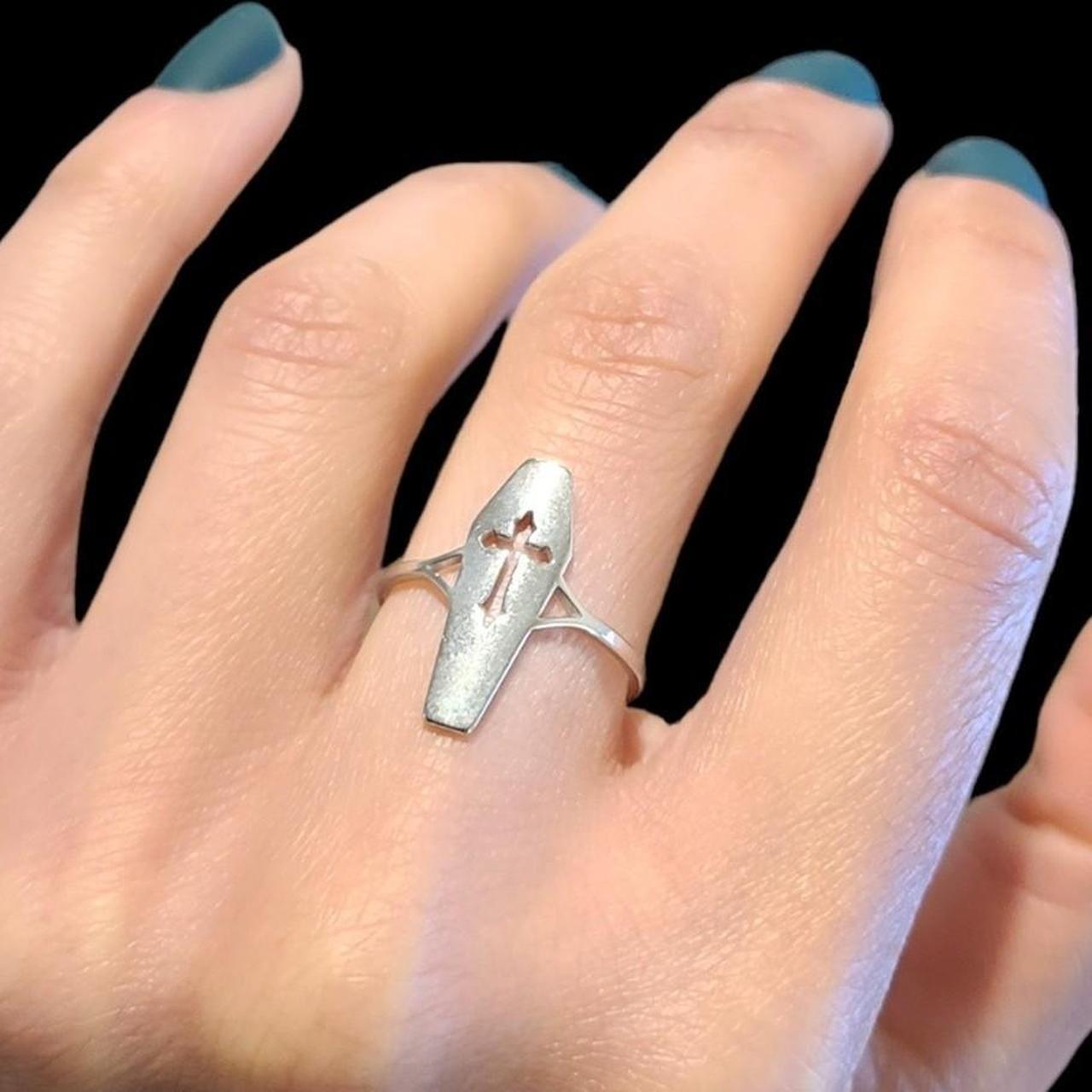 Stainless Steel Coffin Ring - Size 7 or... - Depop