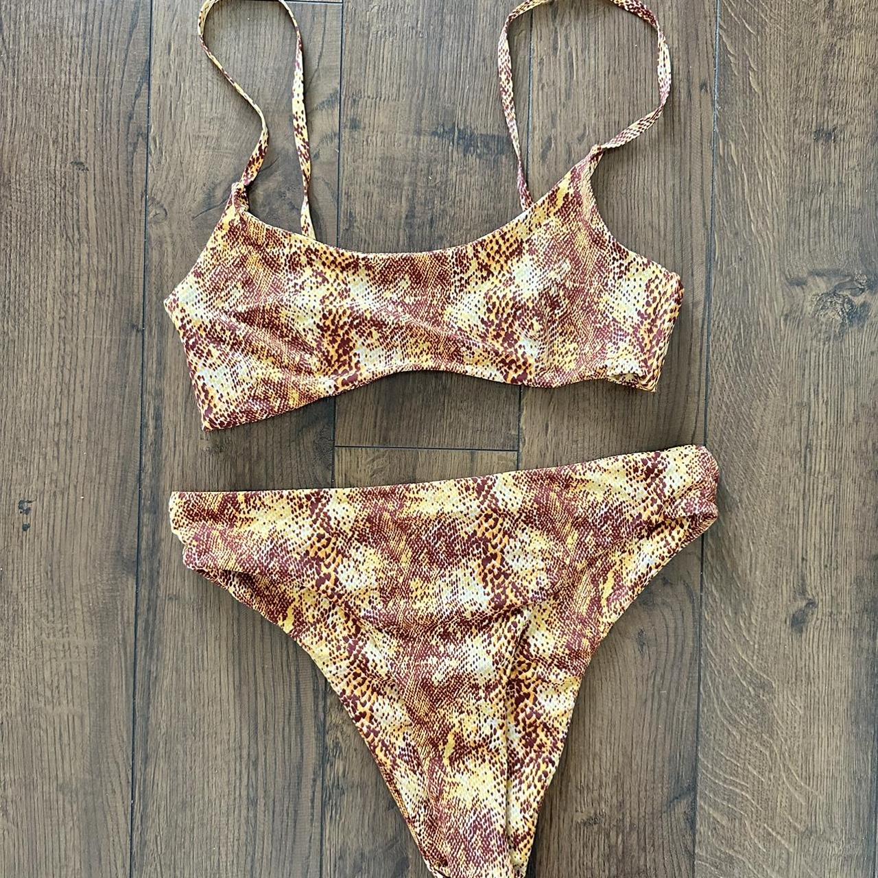 Snake Skin Bikini High Rise OUT FROM UNDER Barely... | Depop