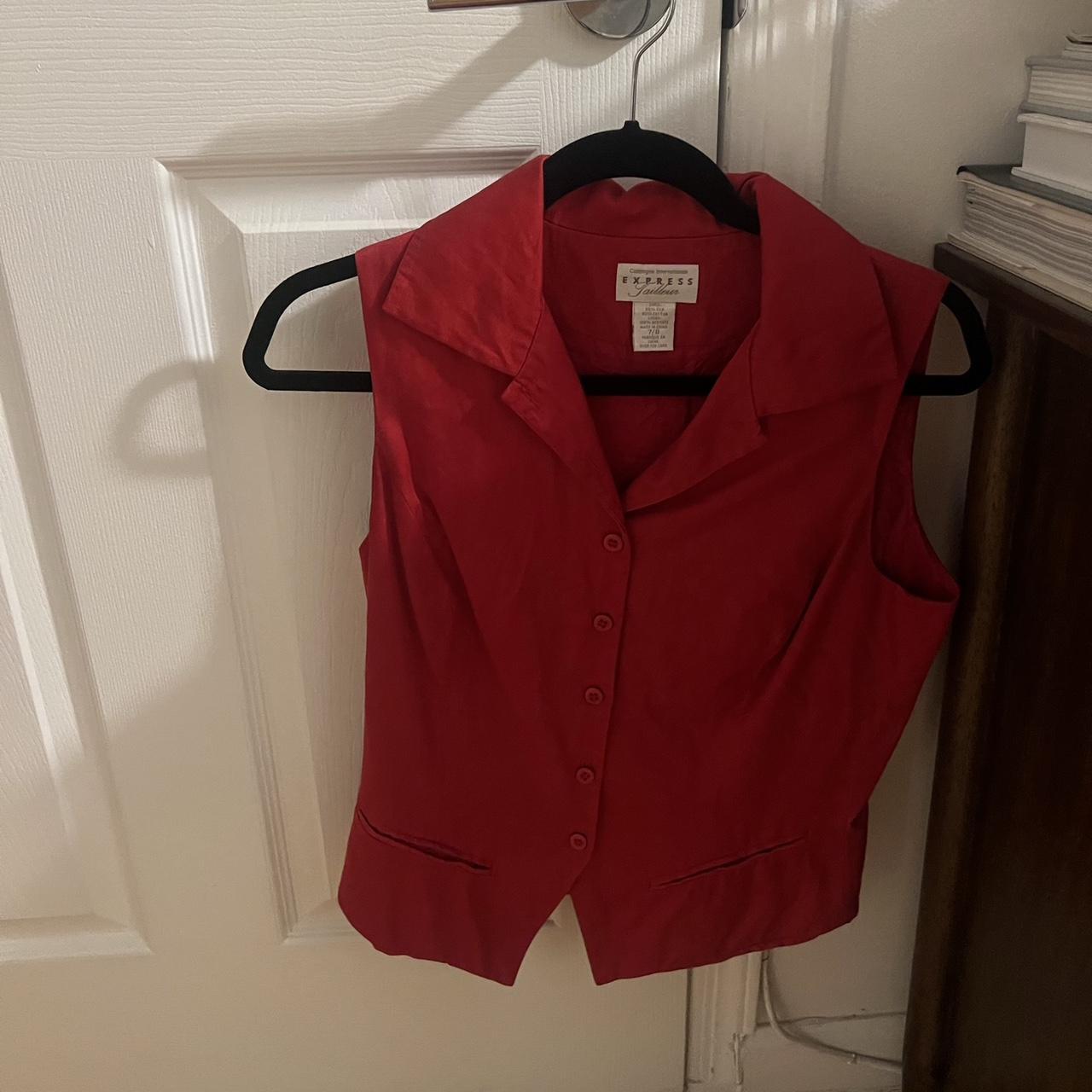 Red express collared vest that i absolutely love!!!... - Depop