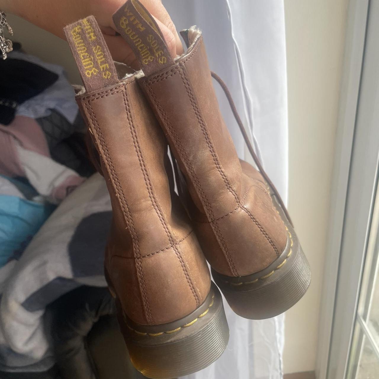 Brown doctor Martin boots. Size 7 Worn but plenty of... - Depop