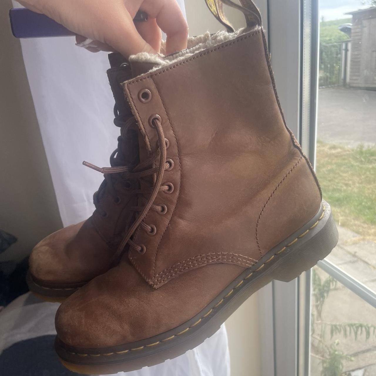 Brown doctor Martin boots. Size 7 Worn but plenty of... - Depop