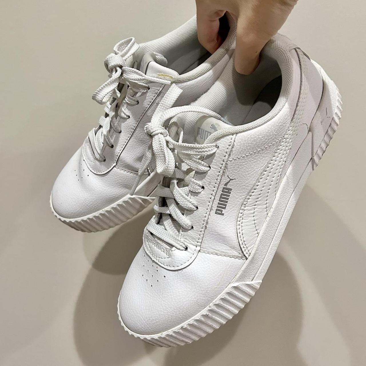 Puma White Leather Sneaker Free Shipping Size 7.5... - Depop