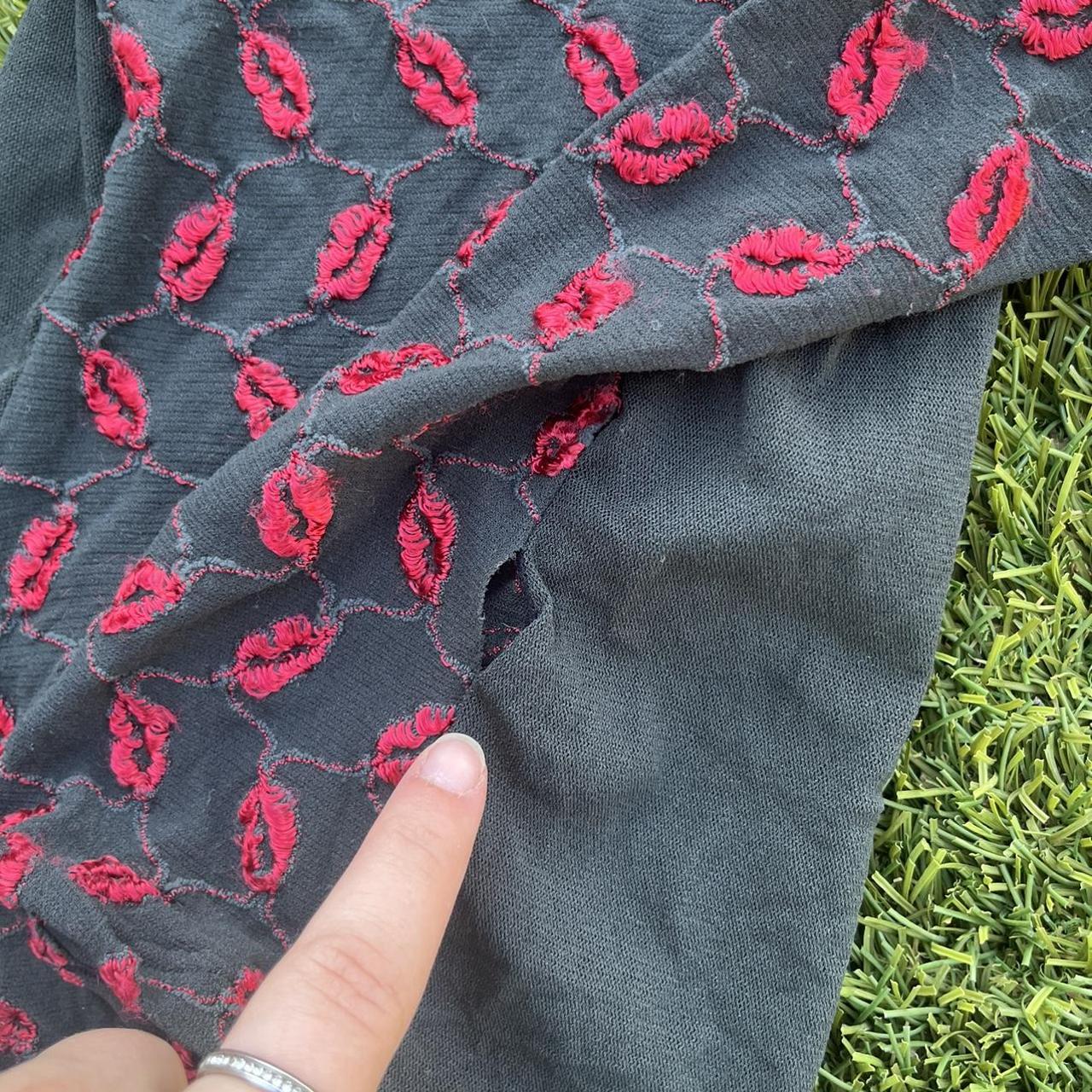 Y2K mesh lips lingerie set -ADORABLE matching... - Depop