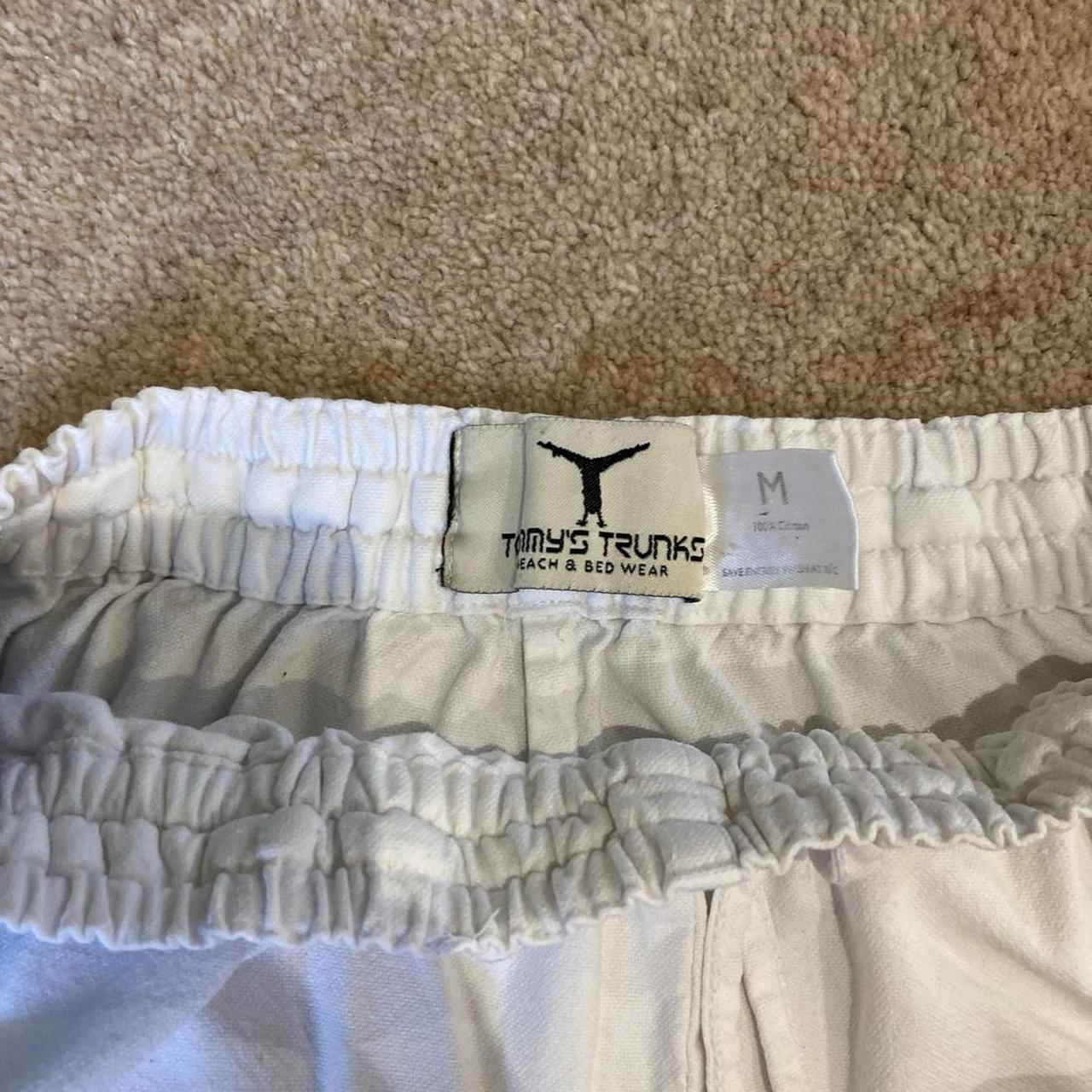 Toms Trunks - white and blue, size M - Depop