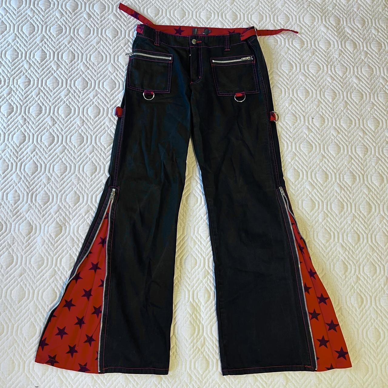 vintage tripp nyc red star zip trousers w red... - Depop