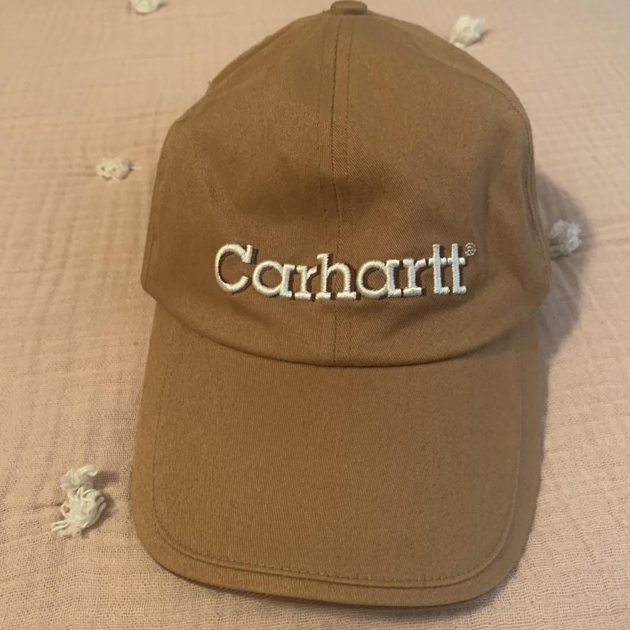 Carhartt Baseball Cap, brown white the logo in white... - Depop