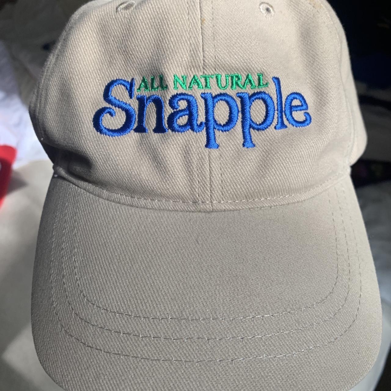 Vintage All Natural Snapple Baseball Beige Hat Cap... - Depop