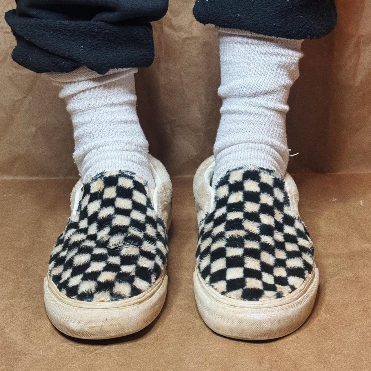 Fuzzy checkered vans (Men’s 8.5 Women’s 10) #vans... - Depop