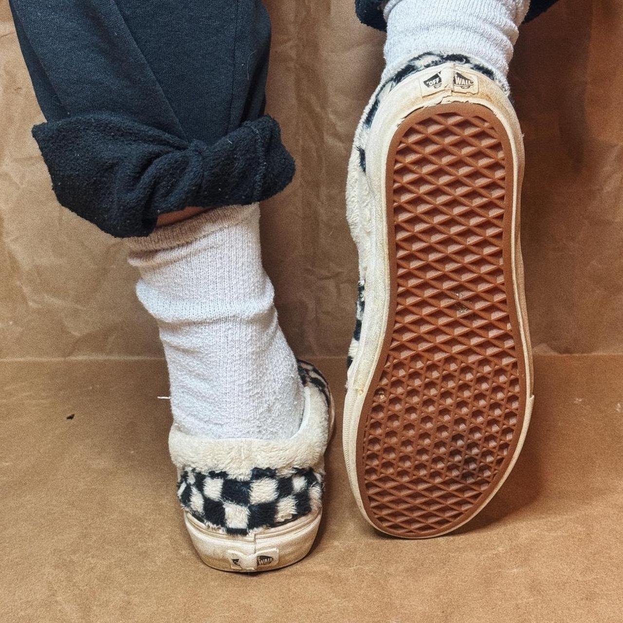 Fuzzy checkered vans (Men’s 8.5 Women’s 10) #vans... - Depop