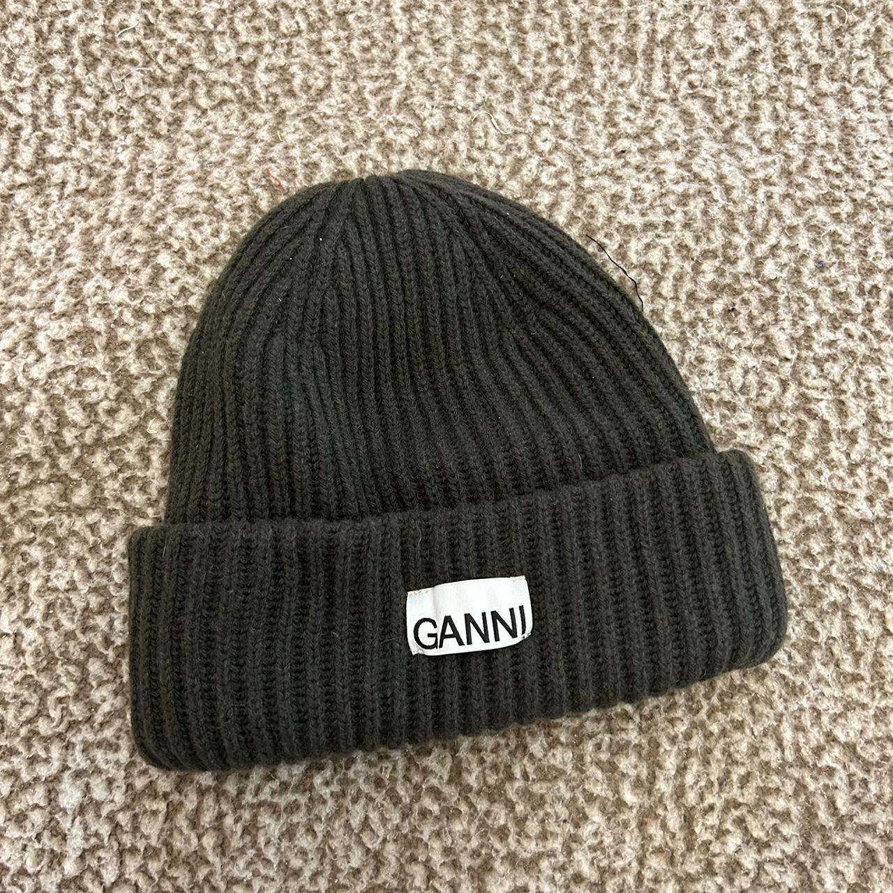 Ganni ribbed green beanie Worn once, great quality... - Depop