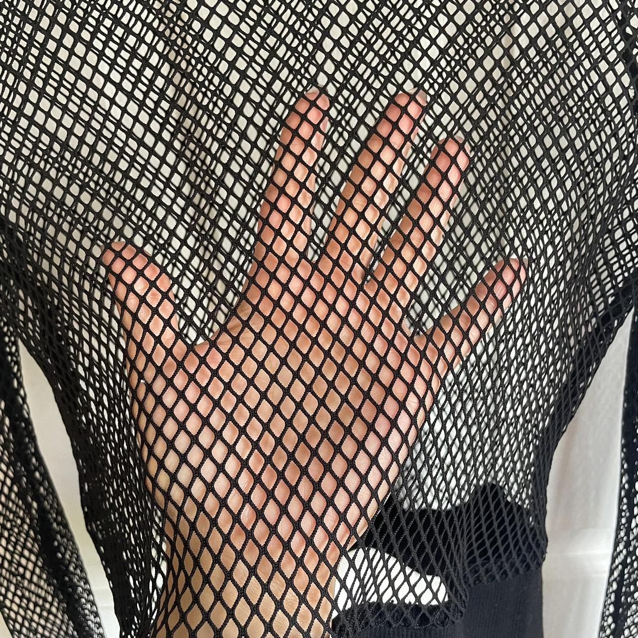 Long sleeve fishnet top perfect for layering. No... - Depop