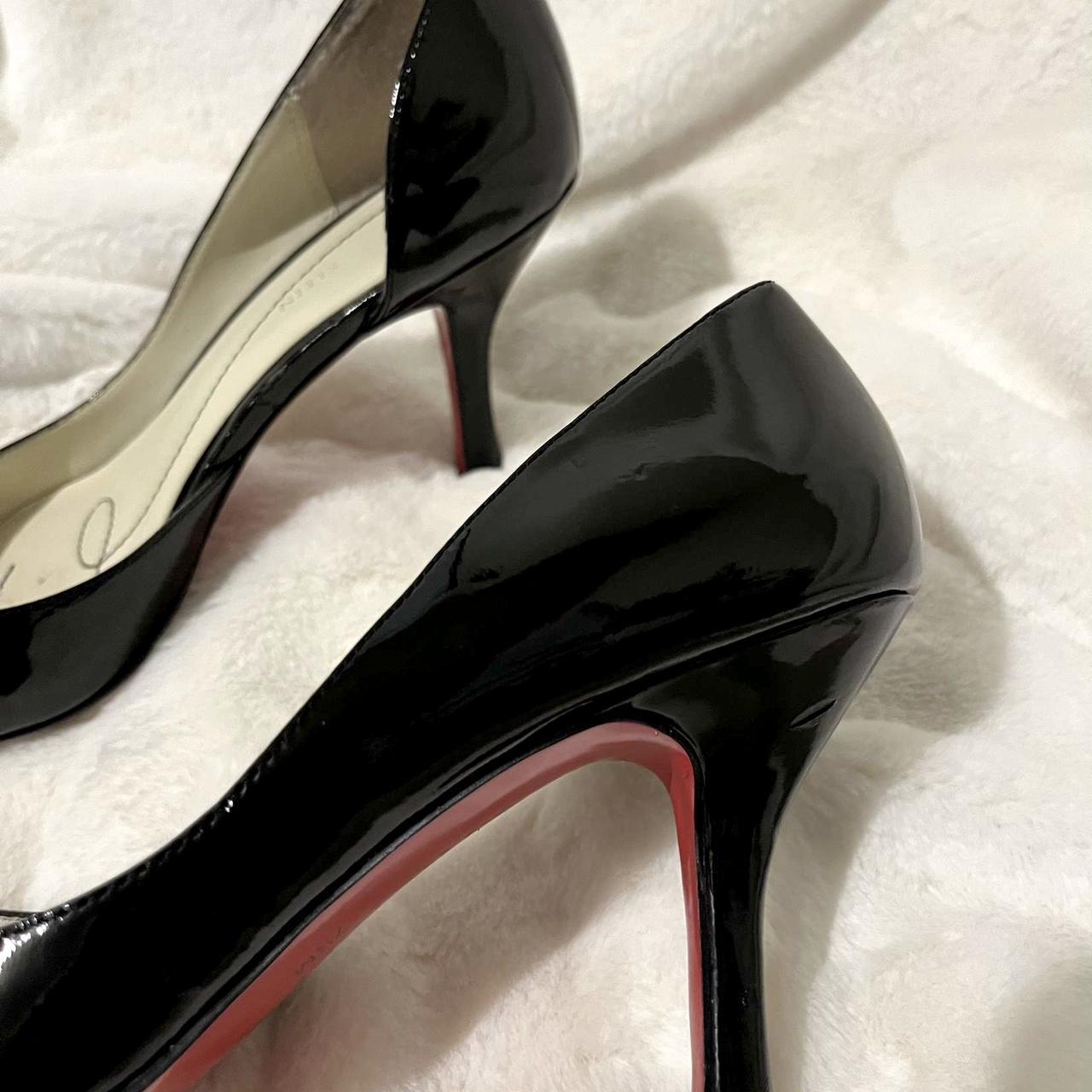 MESSAGE BEFORE BUYING Red bottom, black patent... - Depop