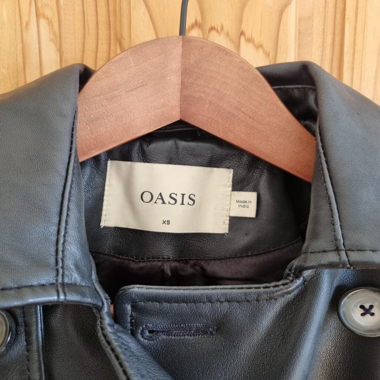 REAL LEATHER TRENCH COAT - SIZE XS WORN... - Depop