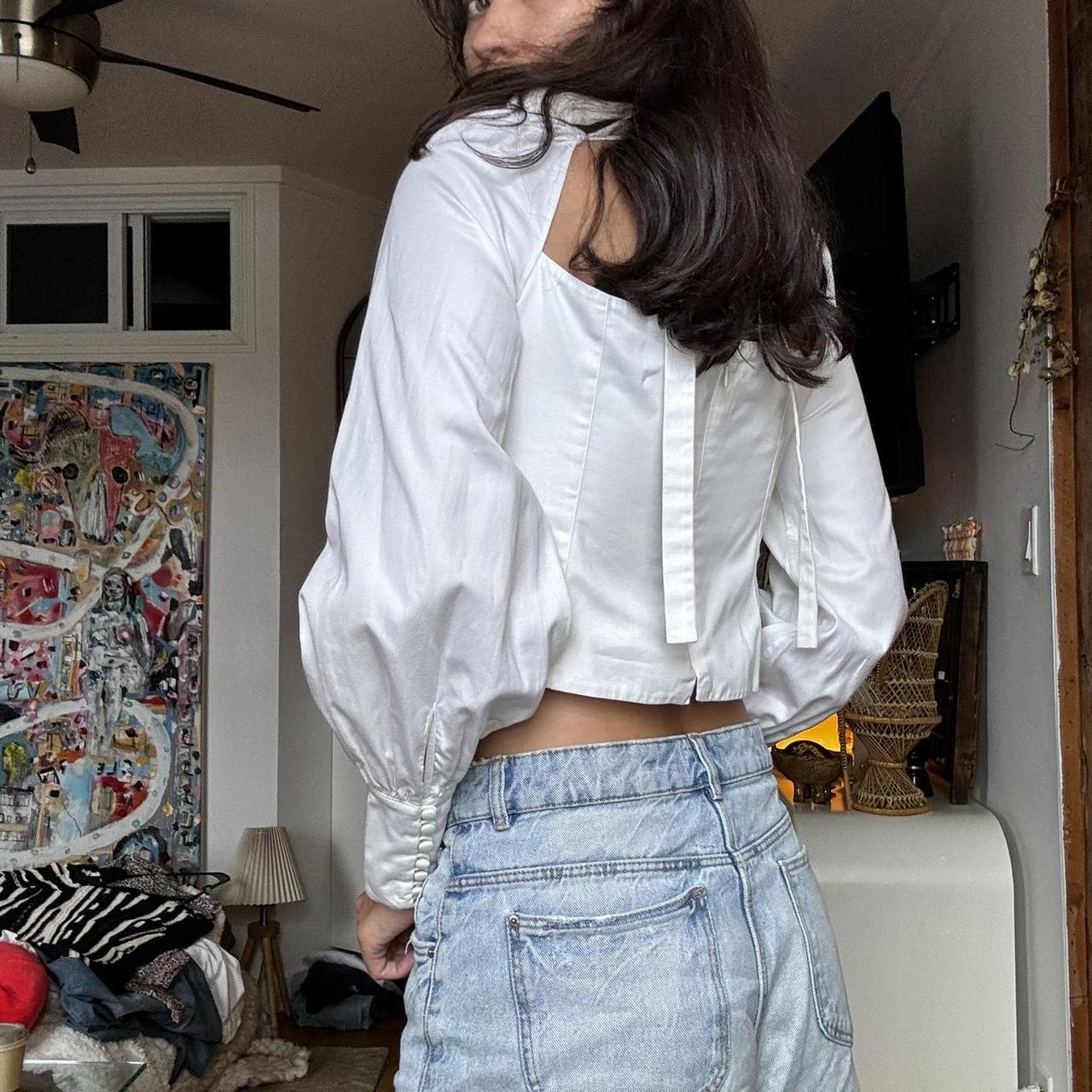 White Victorian style Orseund Iris top! button up... - Depop