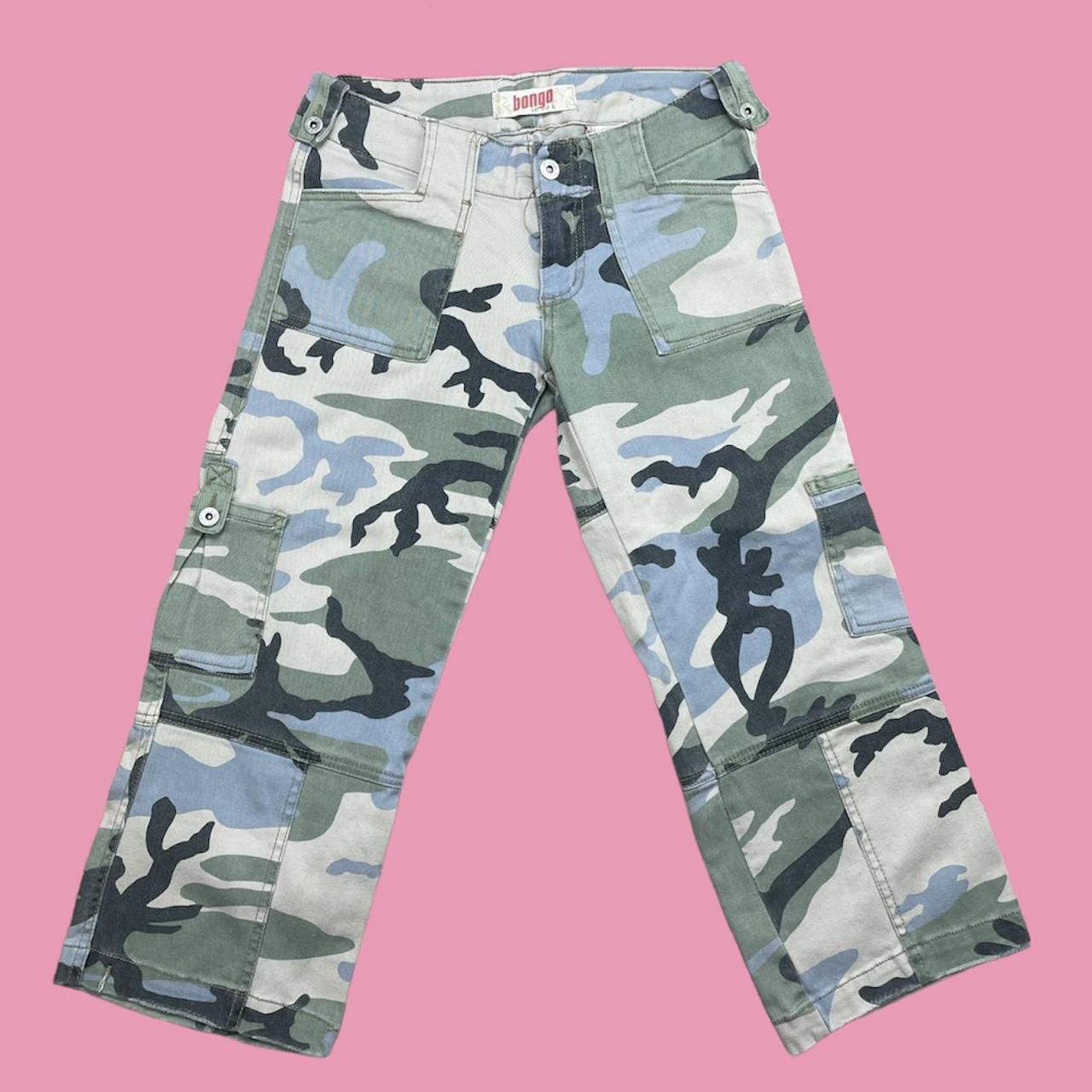 BONGO Women's Blue and Green Trousers | Depop