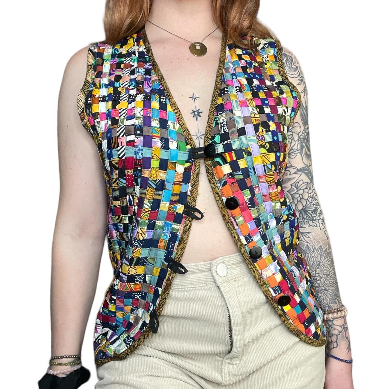 🧶 Vintage Quilted Grandma Vest 🧶 By: Creazioni... - Depop