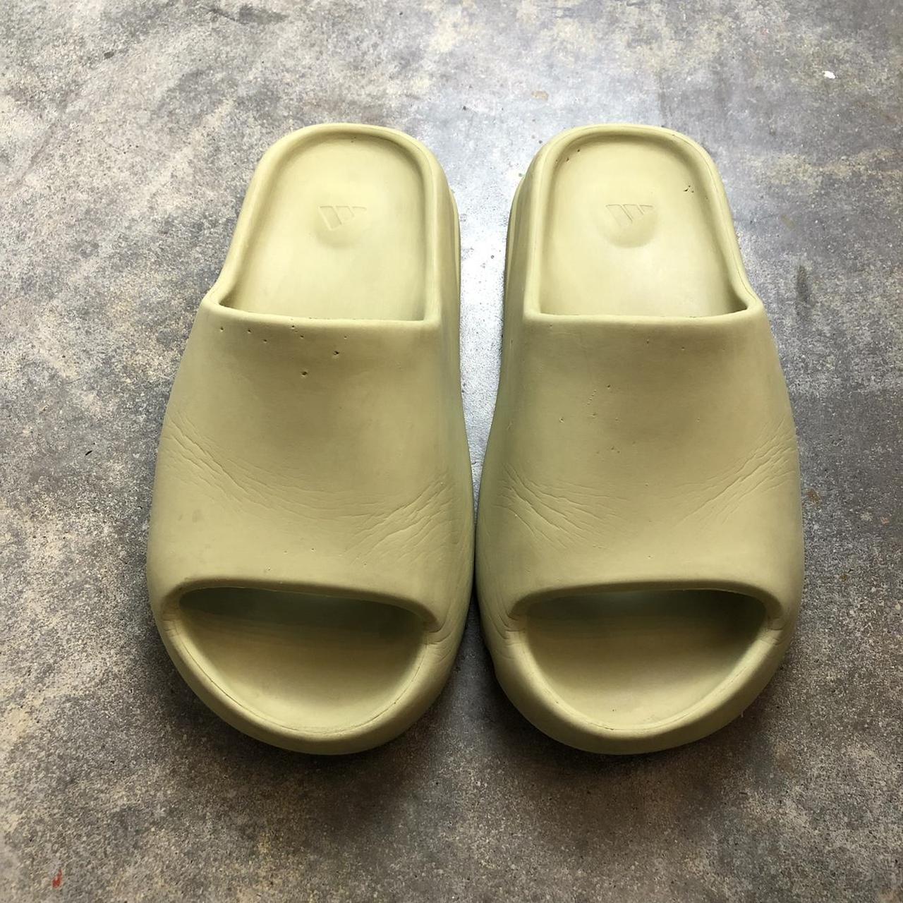 AUTHENTIC Yeezy slides in the shade resin from the... - Depop