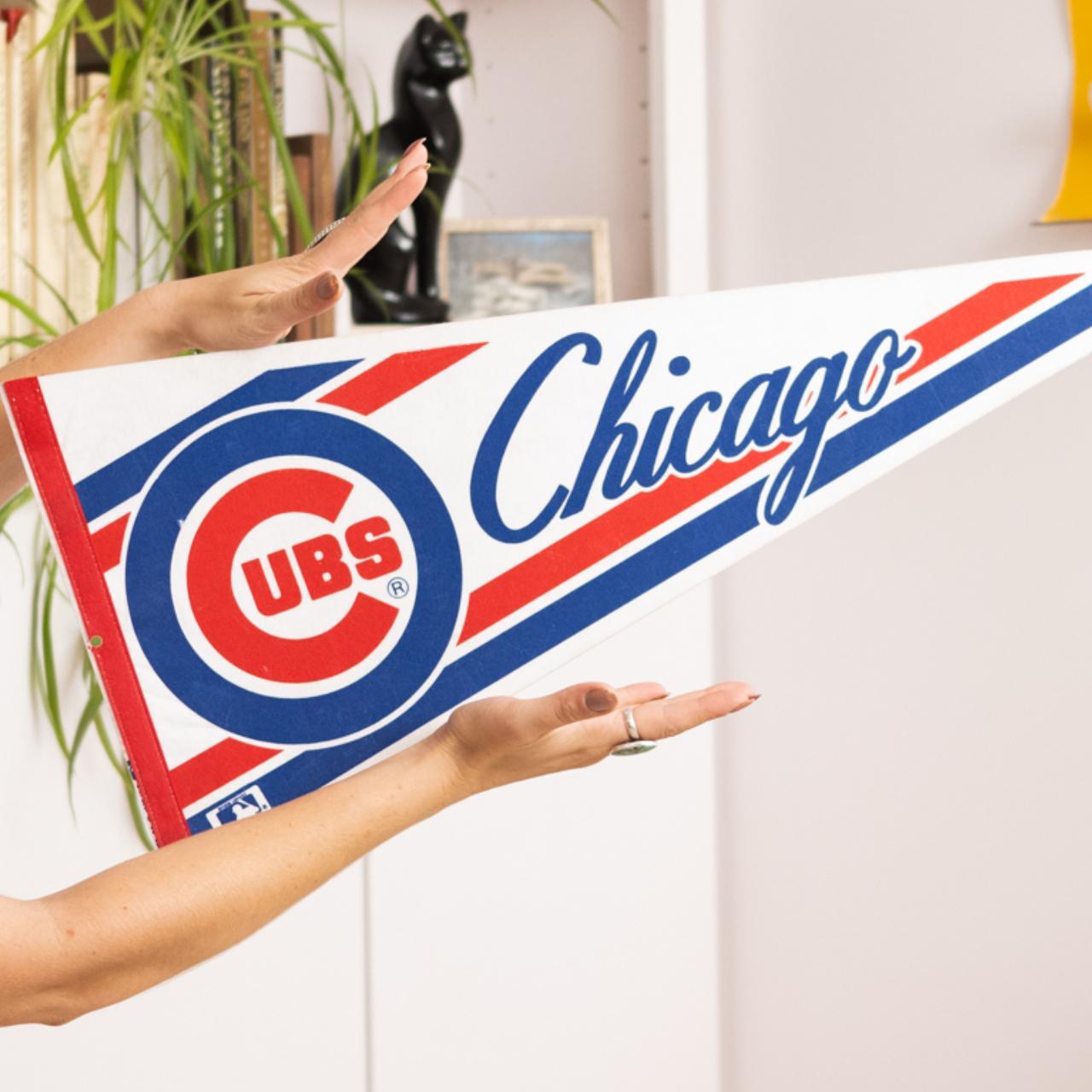 vintage chicago cubs pennant flag official license... - Depop