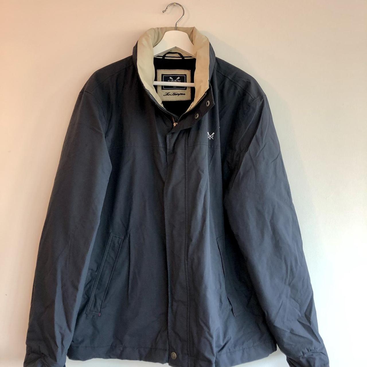 J.Crew Men's Navy and Tan Jacket | Depop