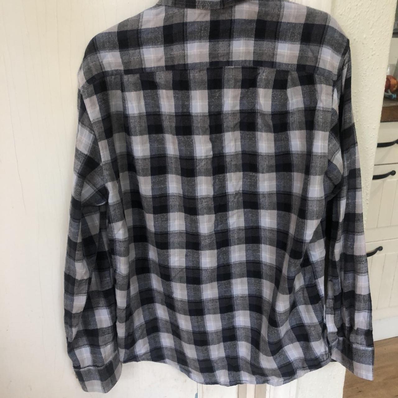Grey and black checkered shirt Size M/L Good condition - Depop